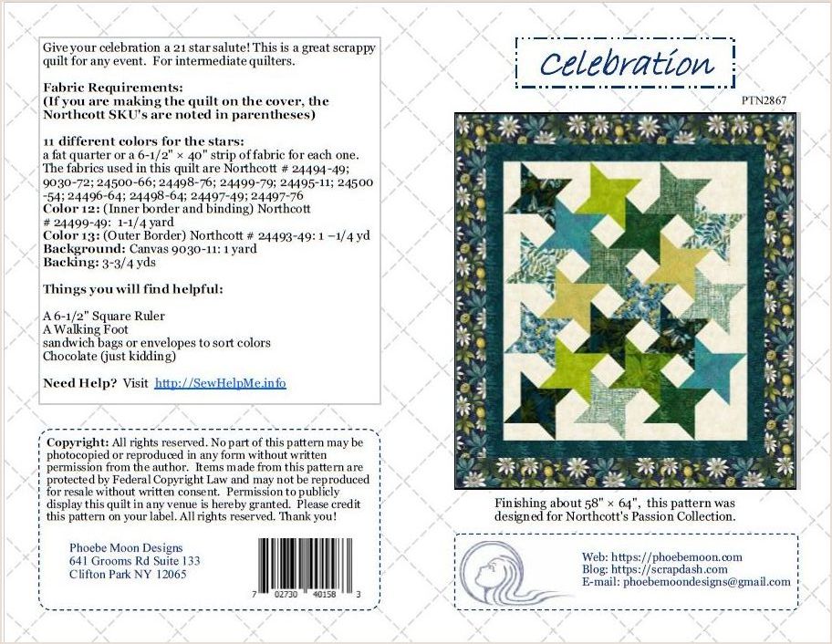 Celebration Lap Quilt Pattern ⋆PhoebeMoon Quilt Designs