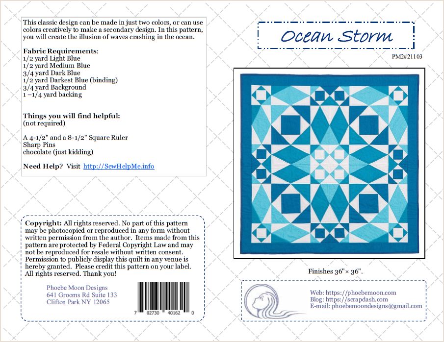 Ocean Storm Mini-Quilt Pattern ⋆ PhoebeMoon Quilt Designs