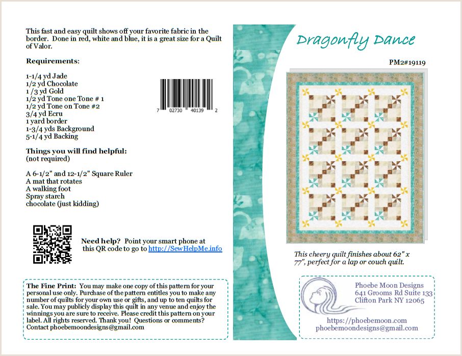 PhoebeMoon Quilt Designs ⋆ Dragonfly Dance Throw Quilt Pattern