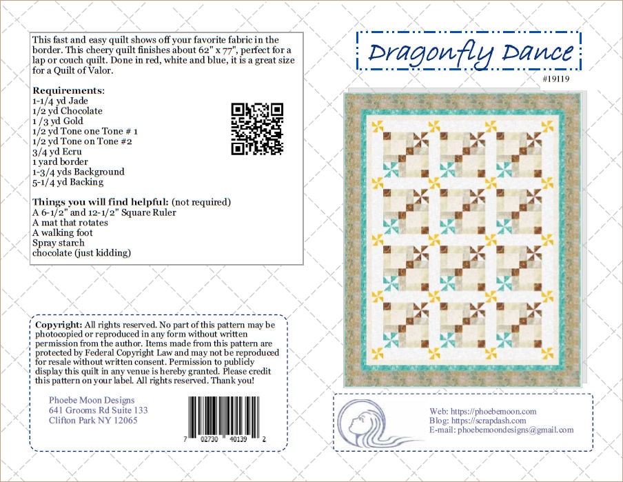 Dragonfly Dance Throw Quilt Pattern ⋆ PhoebeMoon Quilt Designs