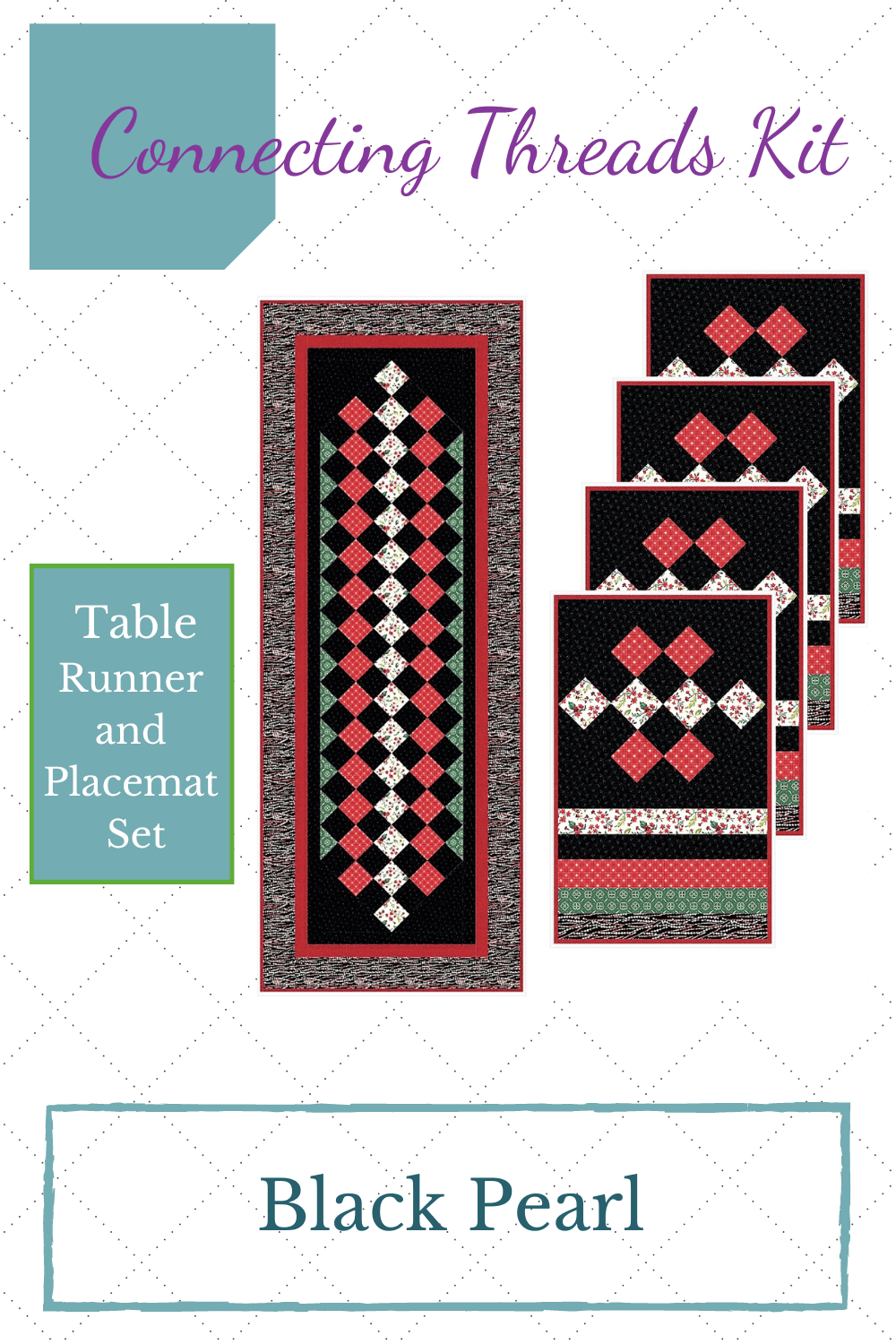 Black Pearl Topper & Placemat Set ⋆ Phoebe Moon Quilt Patterns
