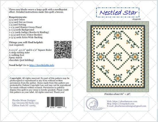 Nestled Star Queen Quilt Pattern ⋆ PhoebeMoon Quilt Designs
