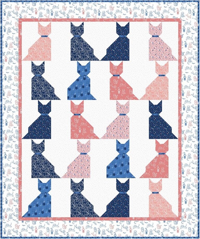 Harvey the Cat Throw Quilt ⋆ PhoebeMoon Quilt Designs