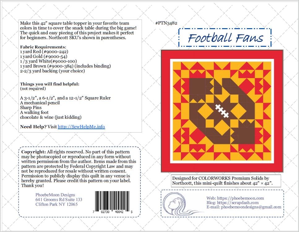 Football Fans Mini-Quilt Pattern ⋆ PhoebeMoon Quilt Designs