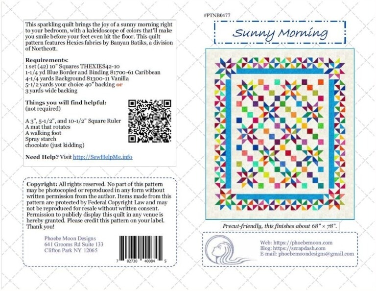 Sunny Morning Throw Quilt Pattern⋆ PhoebeMoon Quilt Designs