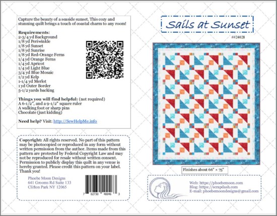 Sails at Sunset Throw Quilt Pattern⋆ PhoebeMoon Quilt Designs